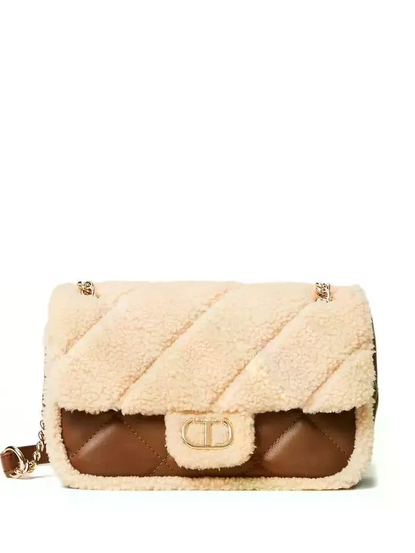 TWINSET Quilted Shearling Shoulder Bag
