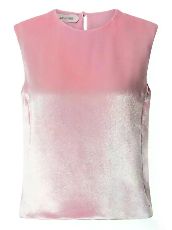 Alberta Ferretti Satin-effect Sleeveless Top