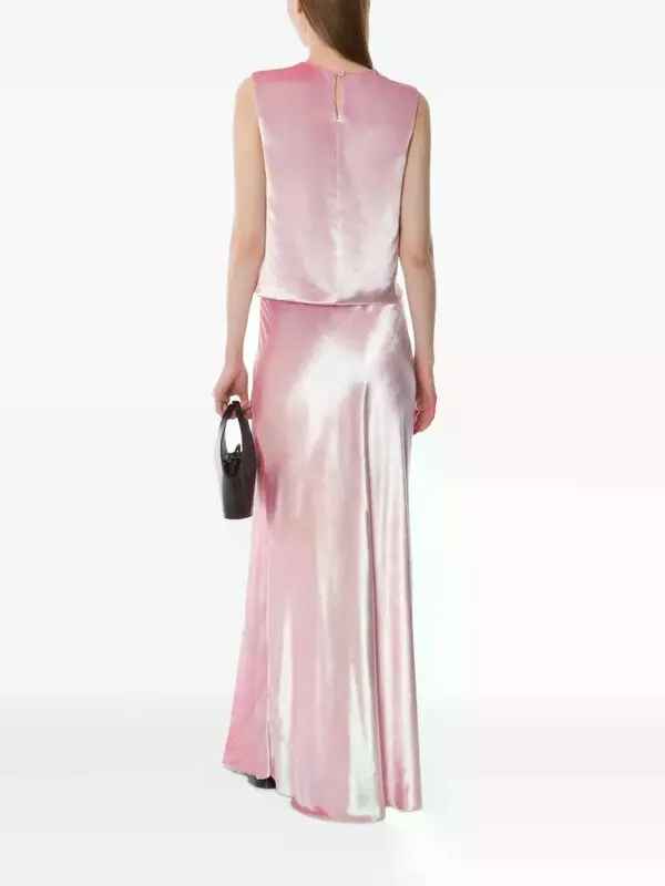 Alberta Ferretti Satin-effect Sleeveless Top