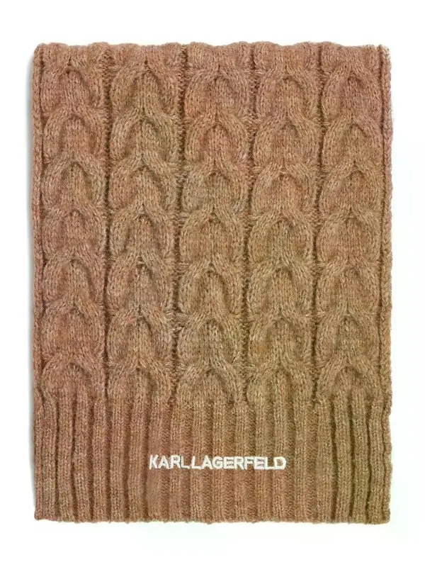 Karl Lagerfeld Embroidered-logo Scarf - Brown