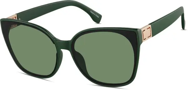 Zenni Retro Cat-eye Full Rim Sunglasses - Green