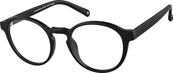 Zenni Retro Round Full Rim Eyeglasses - Black
