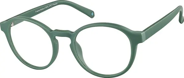 Zenni Retro Round Full Rim Eyeglasses - Green
