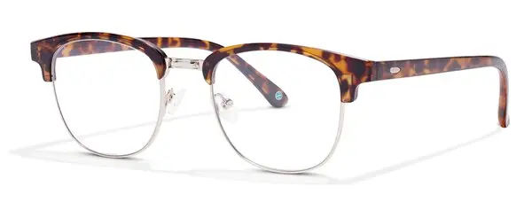 Zenni Vintage Browline Glasses With Snap-on Sunlens And Mixed Full Rim Frame - Tortoiseshell