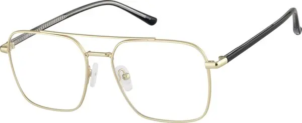 Zenni Retro Aviator Full Rim Frame Glasses - Gold