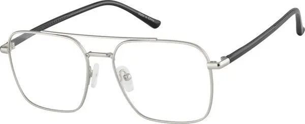 Zenni Retro Aviator Full Rim Frame Glasses - Silver
