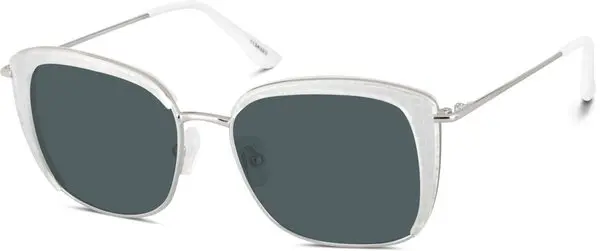 Zenni Square Full Rim Frame Sunglasses - Frost