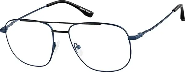 Zenni Vintage Aviator Glasses With Stainless Steel Full Rim Frame - Blue