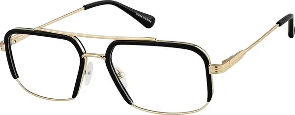 Zenni Vintage Aviator Full Rim Frame Glasses - Black