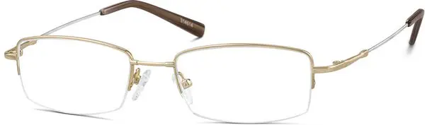 Zenni Rectangle Half-rim Flex Titanium Frame - Gold