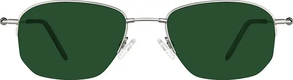 Zenni Rectangle Half-rim Flex Titanium Frame - Silver