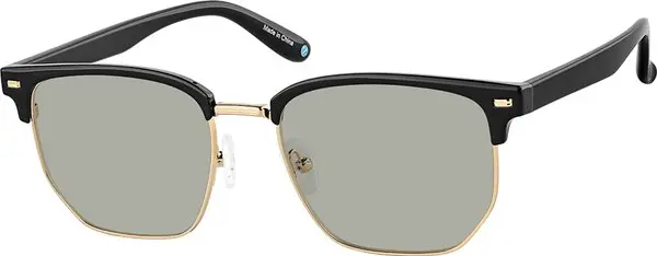 Zenni Vintage Browline Full Rim Frame Sunglasses - Black