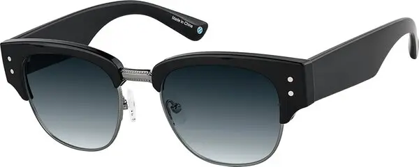 Zenni Vintage Browline Full Rim Frame Sunglasses - Black