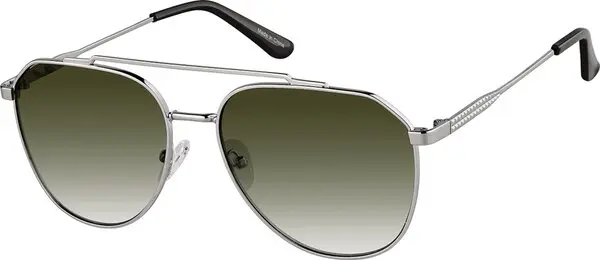 Zenni Aviator Sunglasses With Metal Full Rim Frame - Gray