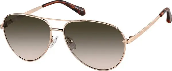 Zenni Aviator Full Rim Sunglasses - Rose Gold