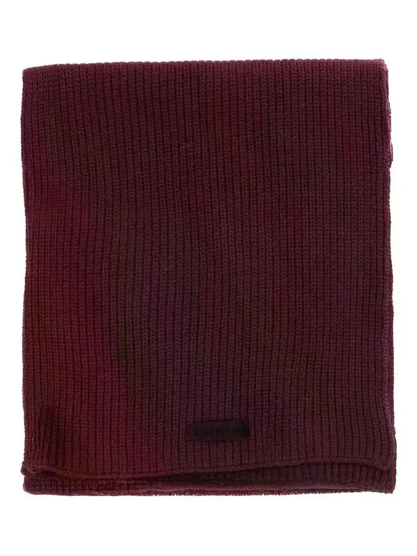 Pinko Ribbed Logo-patch Scarf - Red