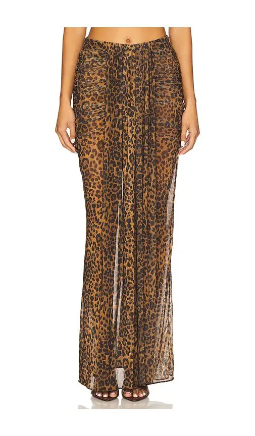 Lapointe Printed Mesh Draped Skirt