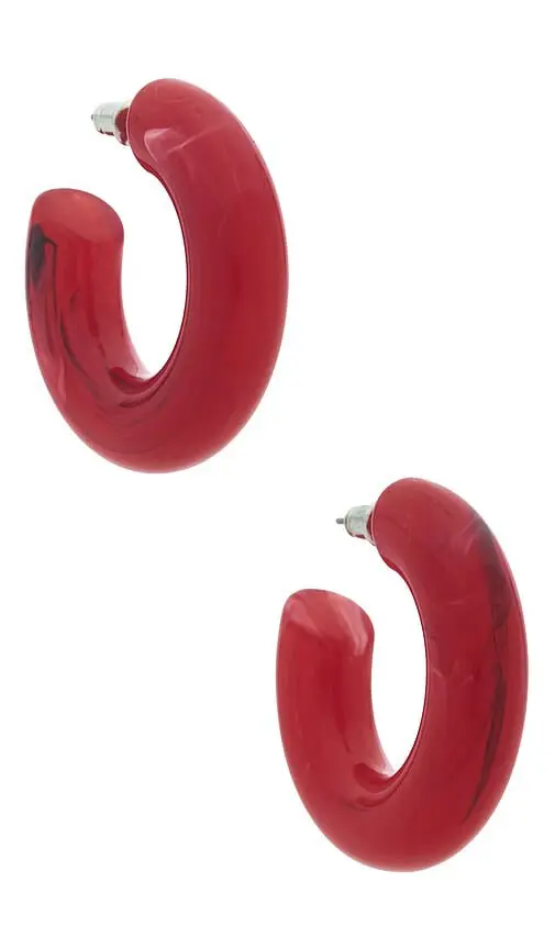 CASA CLARA Aila Hoop Earrings - Red