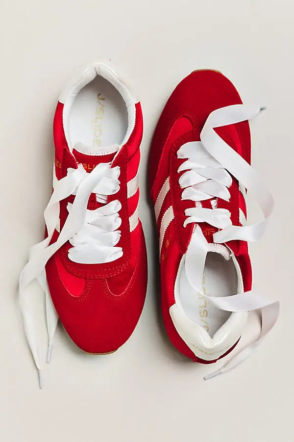 J/SLIDES NYC Peggy Sneakers - Red/white