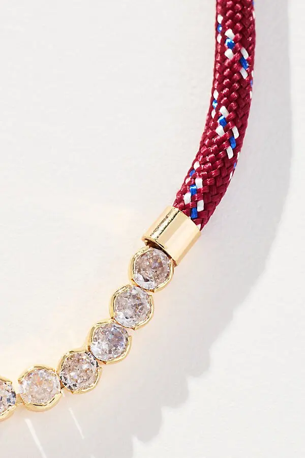 Anthropologie Corded Crystal Necklace - Wine
