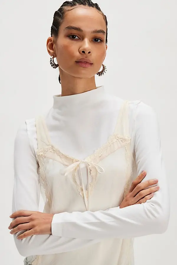 Free People We The Free Kenzie Long Sleeve Top - Clean Ivory