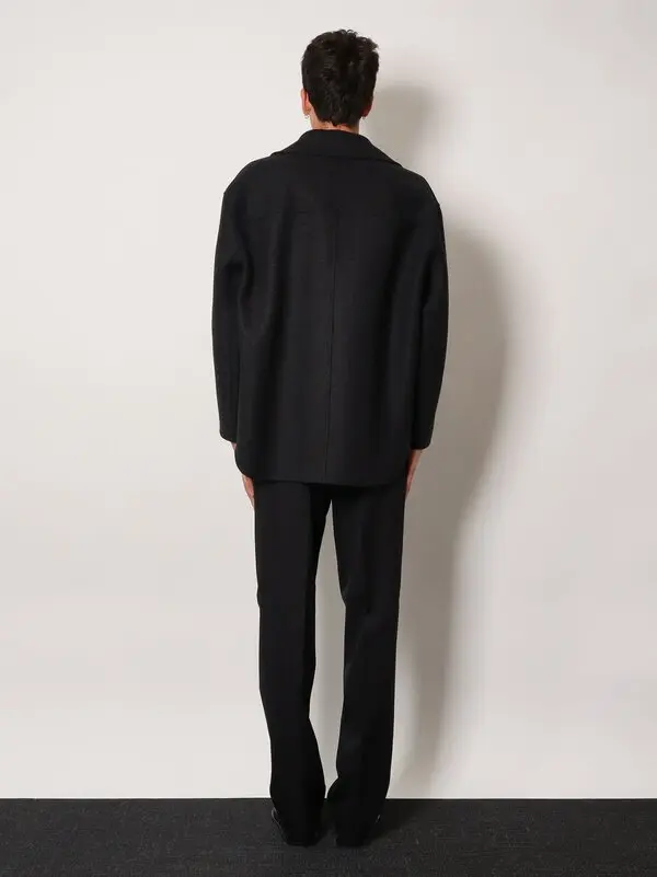 Fendi Double-breasted Virgin Wool Pea Coat - Grey