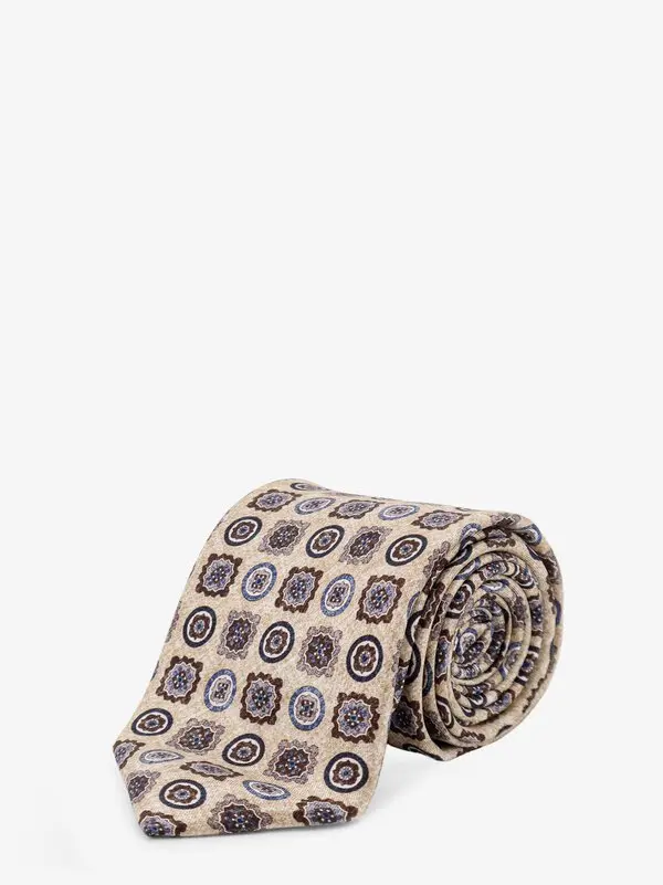 NUGNES 1920 Silk Tie - Beige