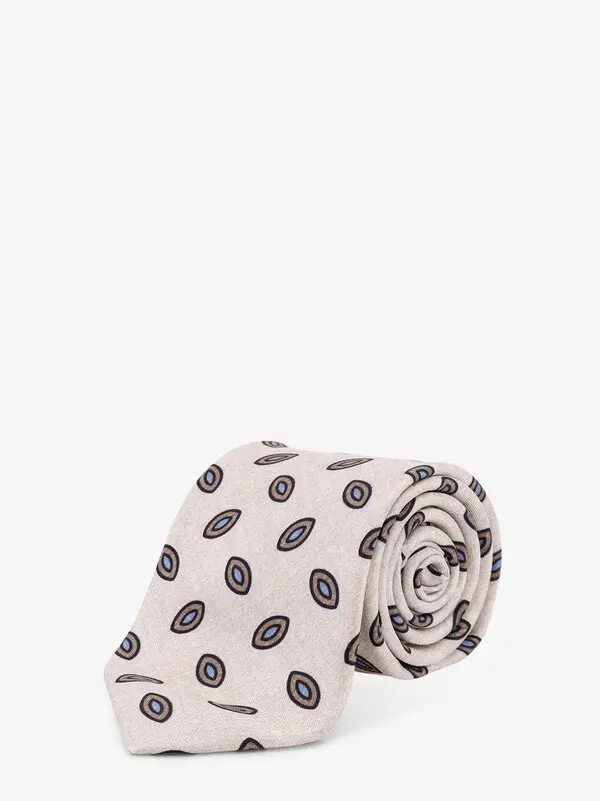 NUGNES 1920 Silk Tie - Beige