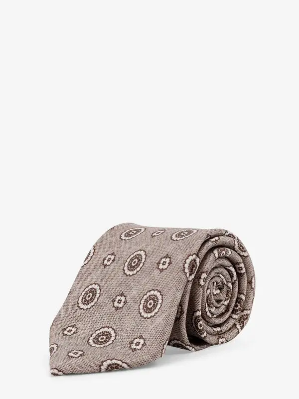 NUGNES 1920 Silk Tie - Beige