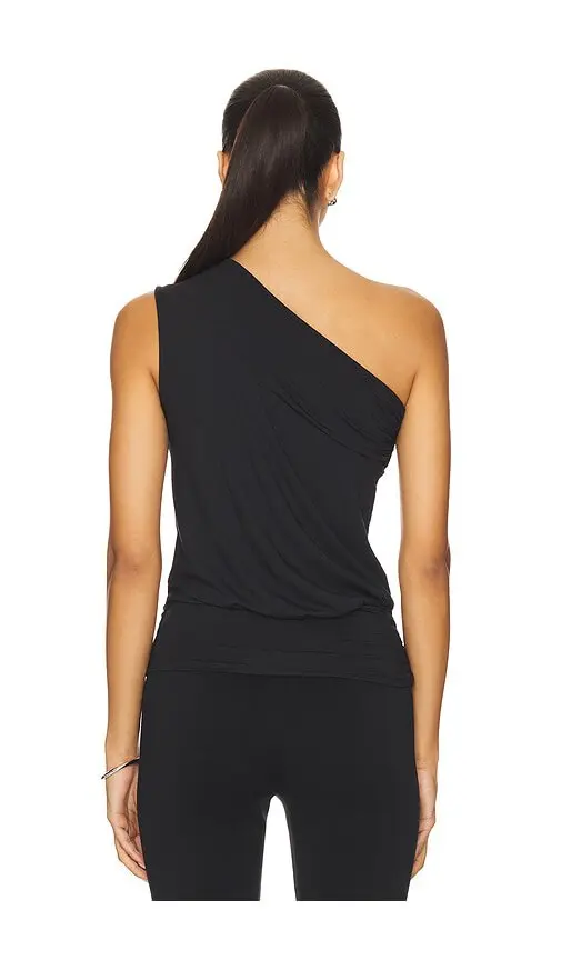 GEEL Elys One-shoulder Jersey Top - Black
