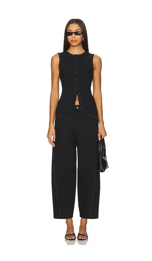 NEVER FULLY DRESSED Studded Button Tank