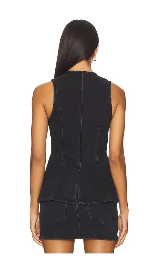 MORE TO COME Maeve Sleeveless Top With Button Front - Black