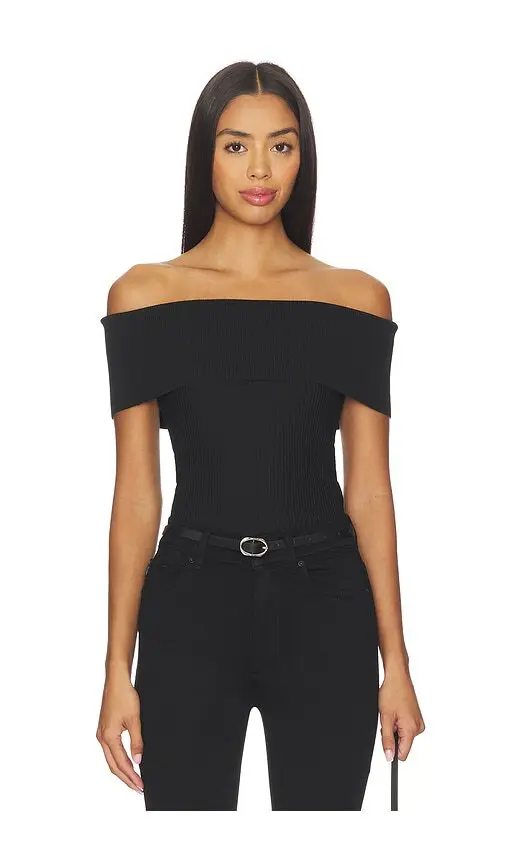 DL1961 Off-shoulder Ribbed Knit Top