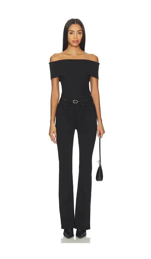 DL1961 Off-shoulder Ribbed Knit Top