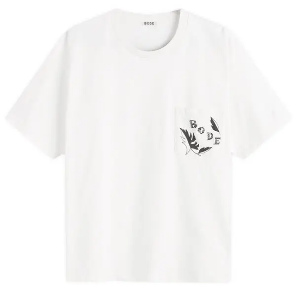 BODE Beaded Leaf Pocket T-shirt - White