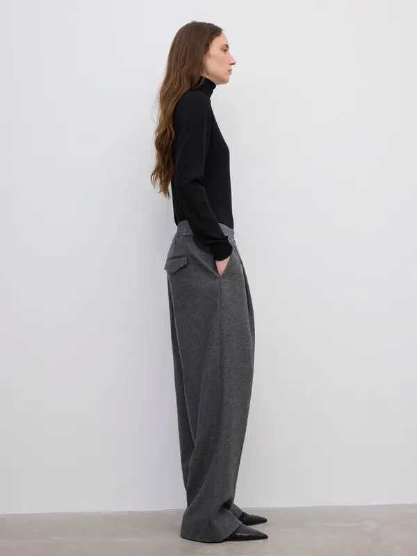 HOUSE OF DAGMAR Wide Leg Wool Trousers