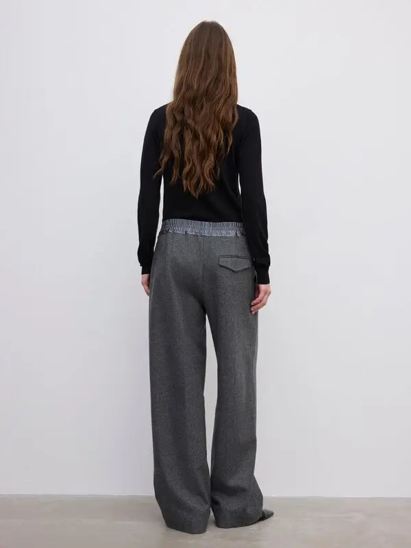HOUSE OF DAGMAR Wide Leg Wool Trousers