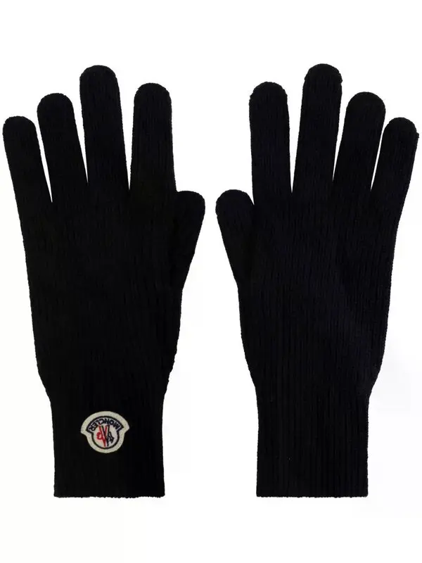 Moncler Logo-patch Gloves - Blue
