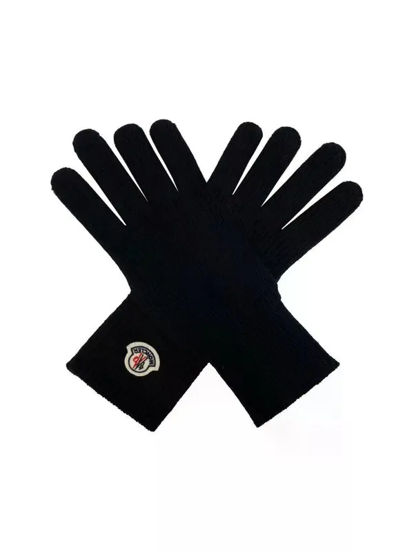 Moncler Logo-patch Gloves - Blue