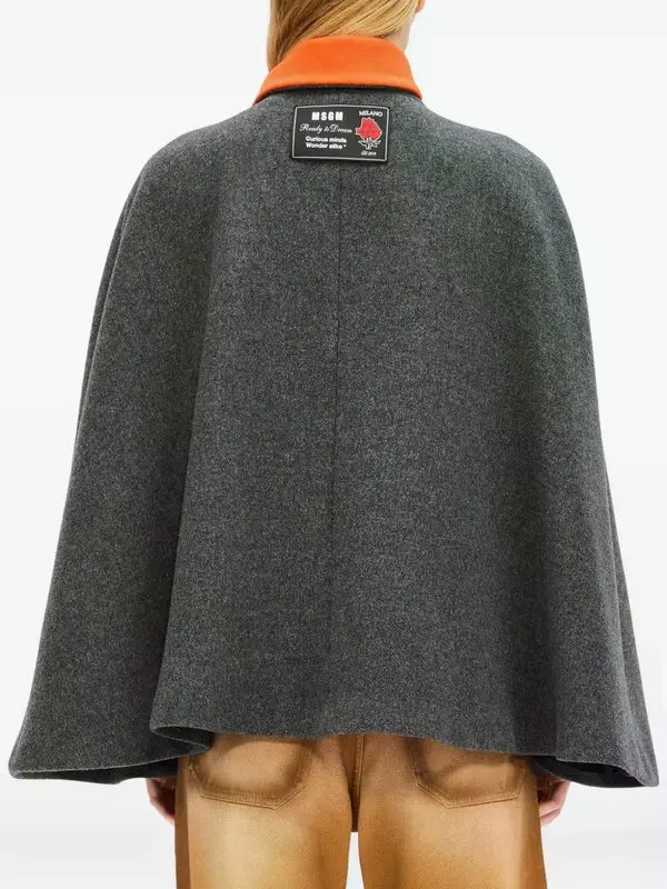 MSGM Attached Scarf Cape - Grey