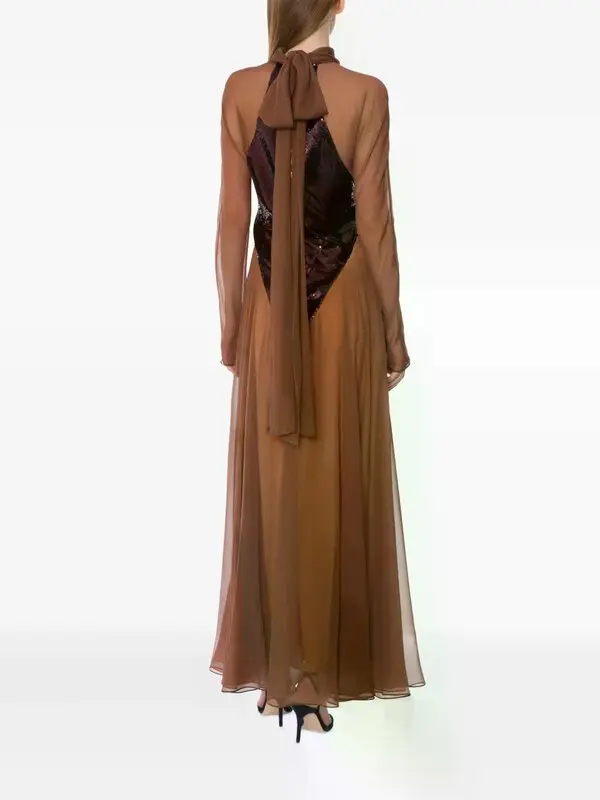 Alberta Ferretti Sequined-bodice Gown