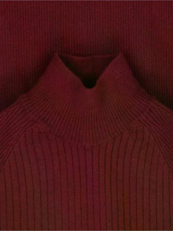 SA SU PHI Ribbed Turtleneck Sweater - Red