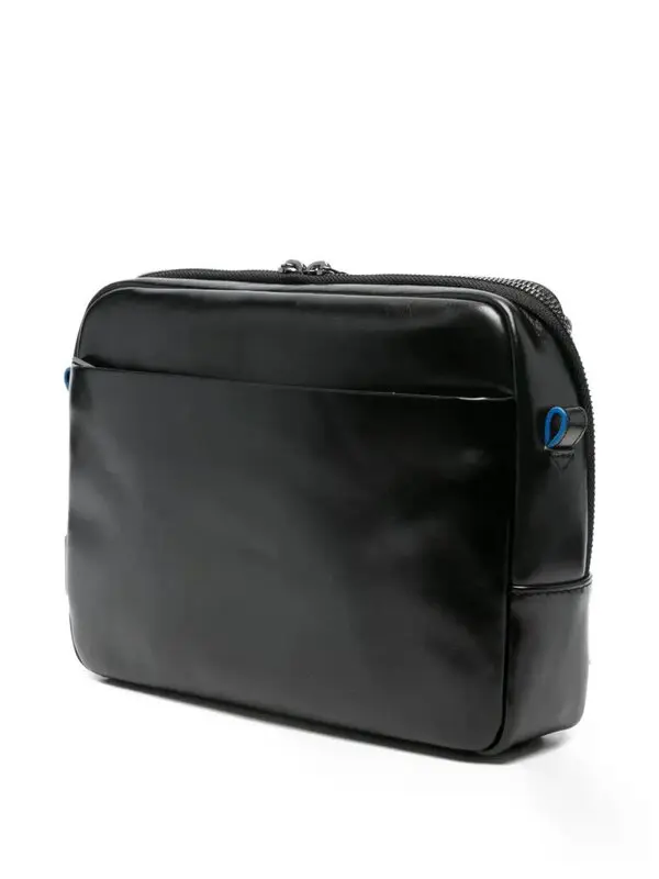 PIQUADRO Logo-plaque Zip-fastening Shoulder Bag - Black
