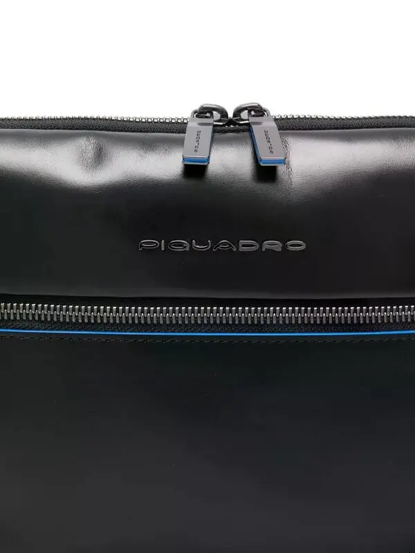 PIQUADRO Logo-plaque Zip-fastening Shoulder Bag - Black