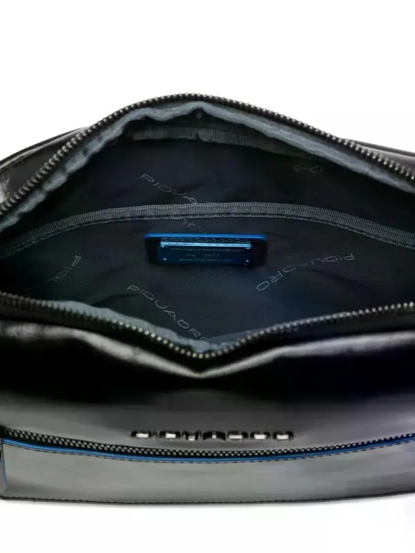 PIQUADRO Logo-plaque Zip-fastening Shoulder Bag - Black