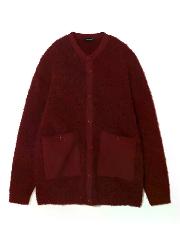 Undercover Round-neck Cardigan With Patch Pockets And Elbow Patches