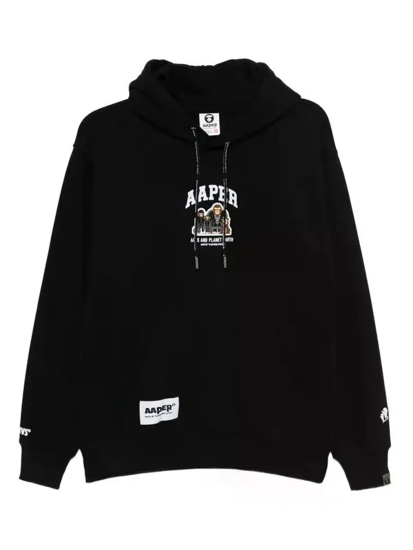 AAPE BY *A BATHING APE Logo-patch Hoodie - Black