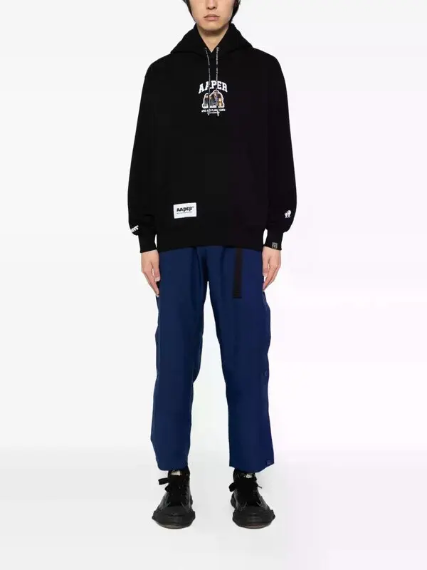 AAPE BY *A BATHING APE Logo-patch Hoodie - Black