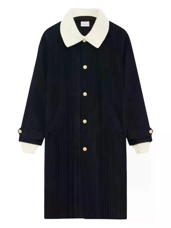 Drole De Monsieur Le Manteau Pinstripe Coat