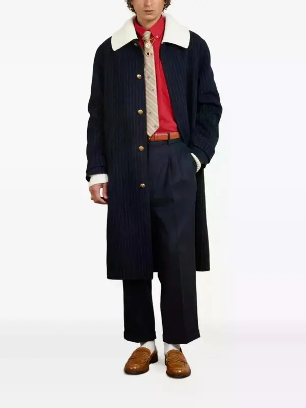 Drole De Monsieur Le Manteau Pinstripe Coat
